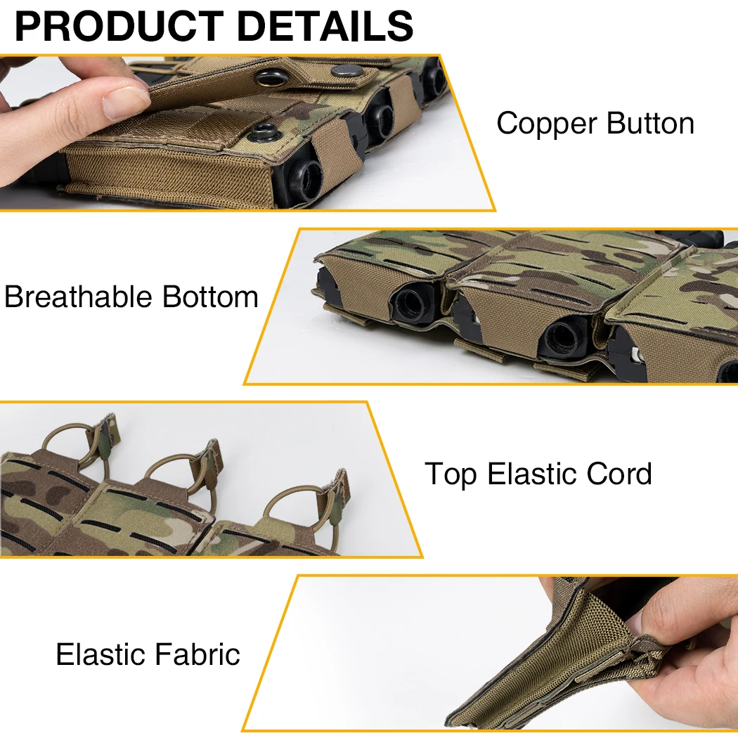 Idogear Laser Cut Camo 5.56mm Triple Mag Pouch 500d Nylon Magazine ...