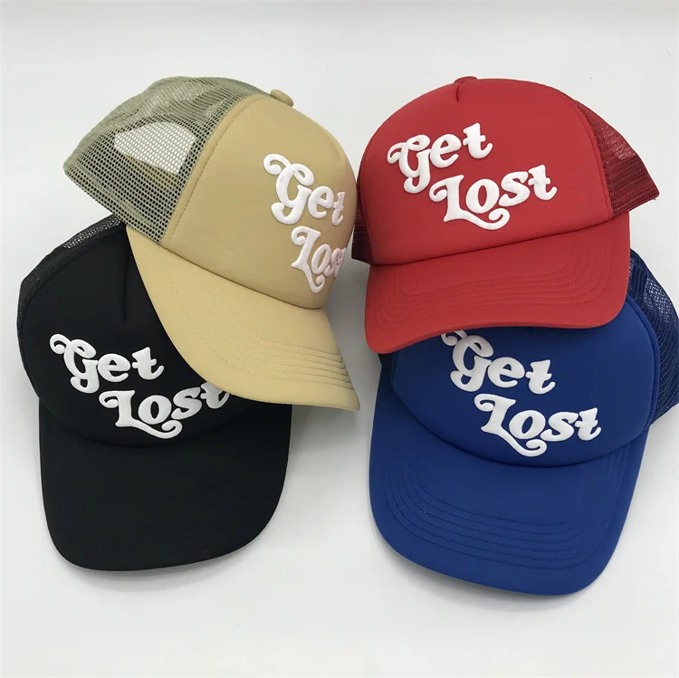 Custom Puff Printed 5 Panel Trucker Hats - Wholesale Available