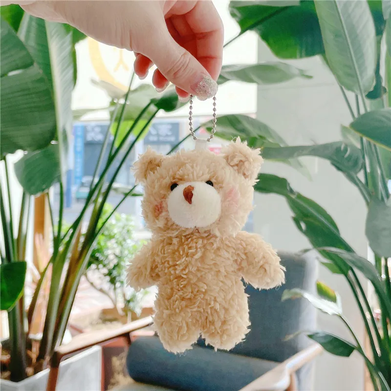 11cm Kawaii Mini Cute Teddy Bear Plush Keychain for Girls