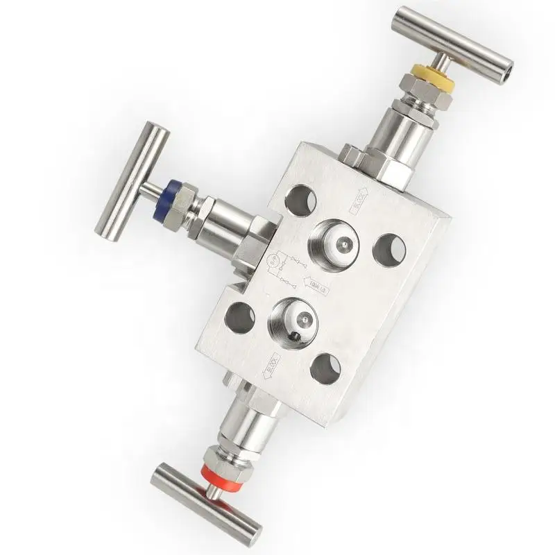 Stainless Steel Instrument Manifold Valves Flange Mounting 3 Way ...