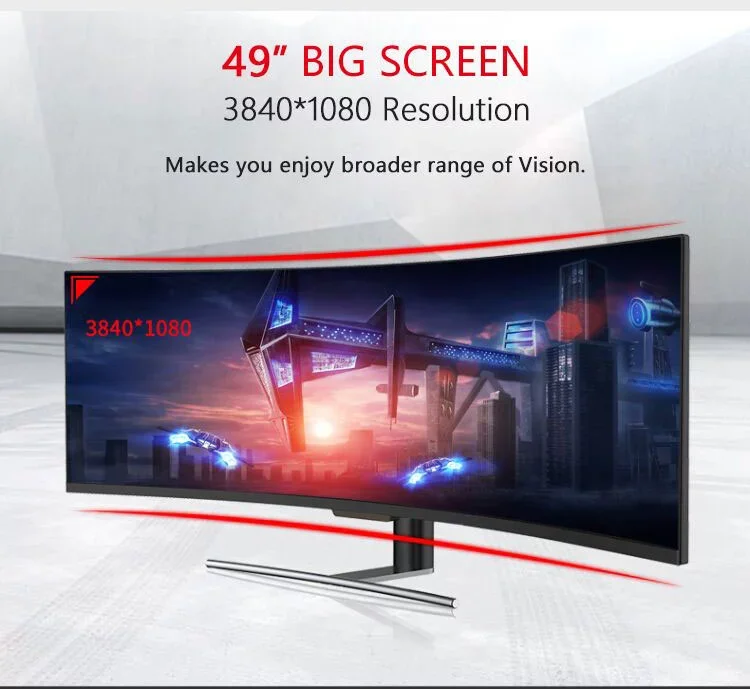 4K Monitor 49 Inch 3840x2160 144HZ Monitor Curved Screen Computer PC Freesync HDR 49inch OLED 4K ...