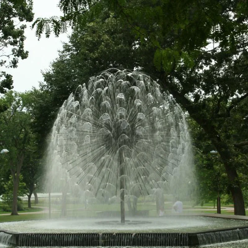 Modern Stainless Steel Dandelion Flower Outdoor Fountain - Unique ...