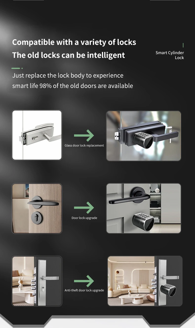 Tuya Ble Smart Cylinder Lock Fingerprint Password Digital Door Lock Key ... Tuya Ble Smart Cylinder Lock Fingerprint Password Digital Door Lock Key ...
