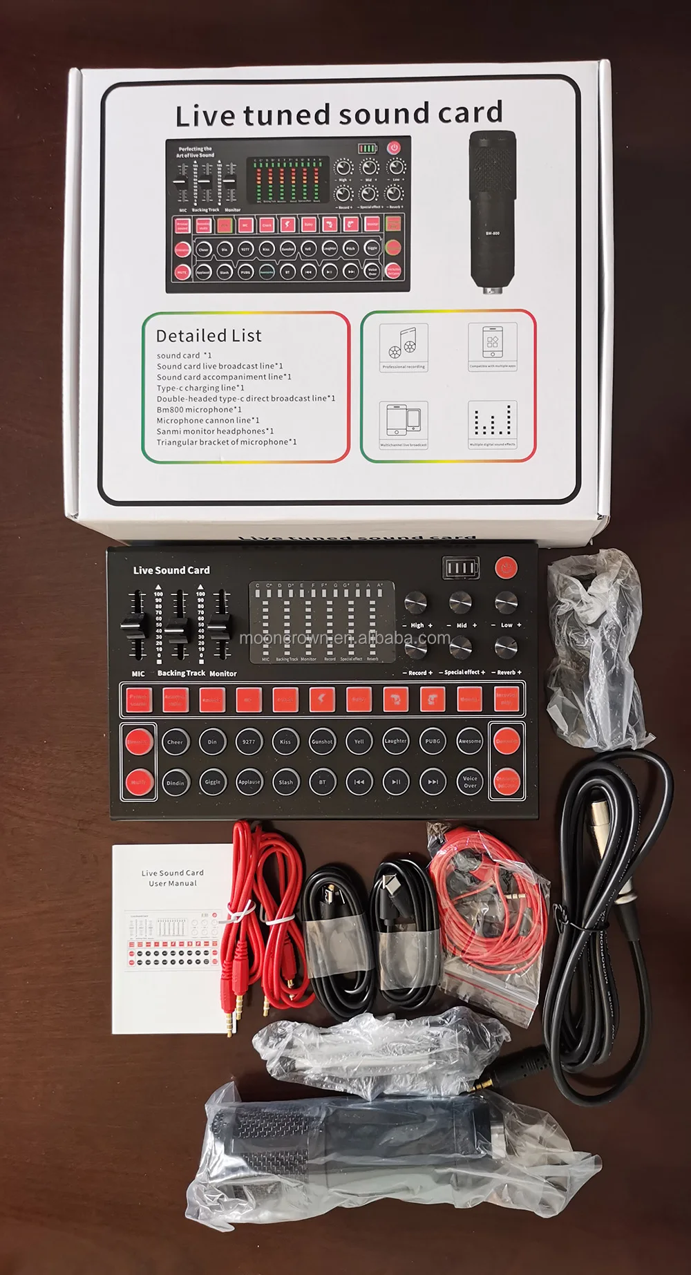 M9 Sound Card with Bm800 Microphone - Professional Recording