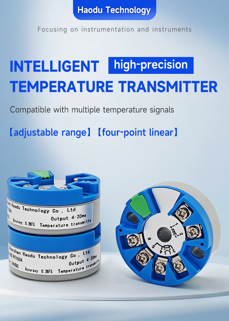 Universal Input Analog Temperature Transmitter 4-20ma with Circular ...