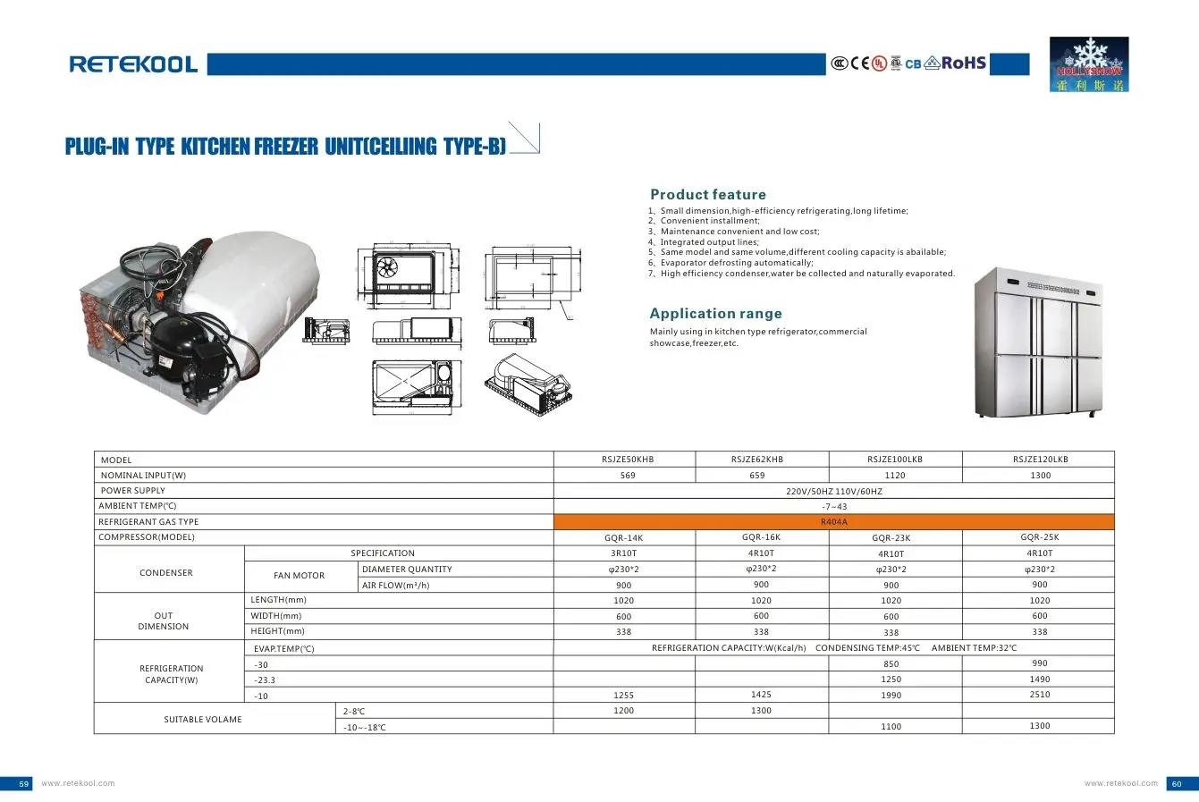 Showcase Vending Machine Indoor Compressor Condensing Unit