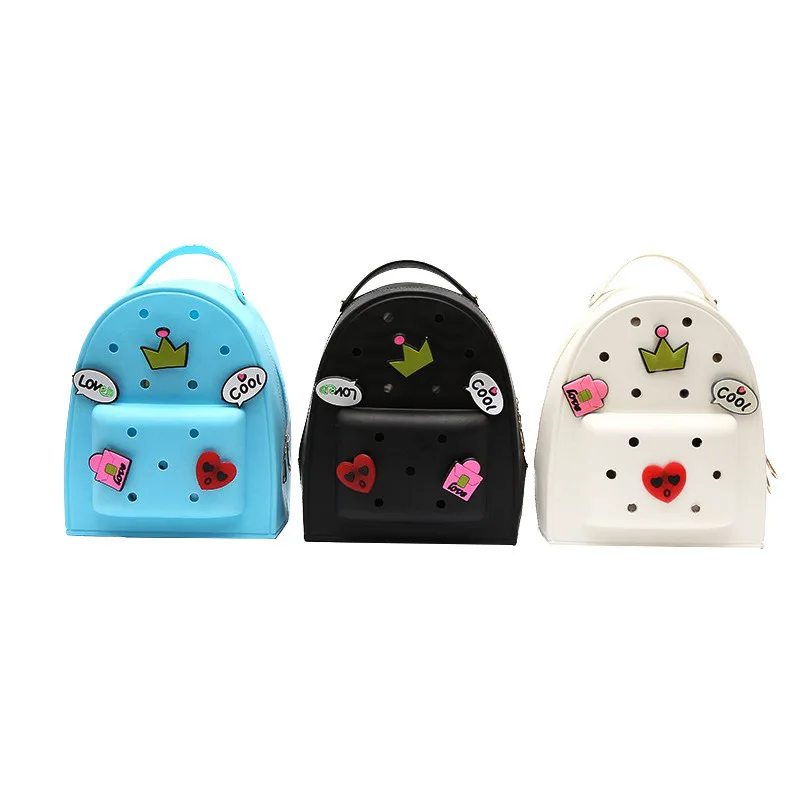 Rts Backpack For Kids Eva Shoulder Bag For Student Croc Charm Silicone ...