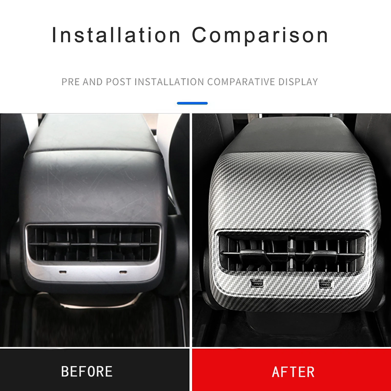 Tesla Model 3 Model Y Alcantara Backseat Vent Overlay Air Outlet Covers ...