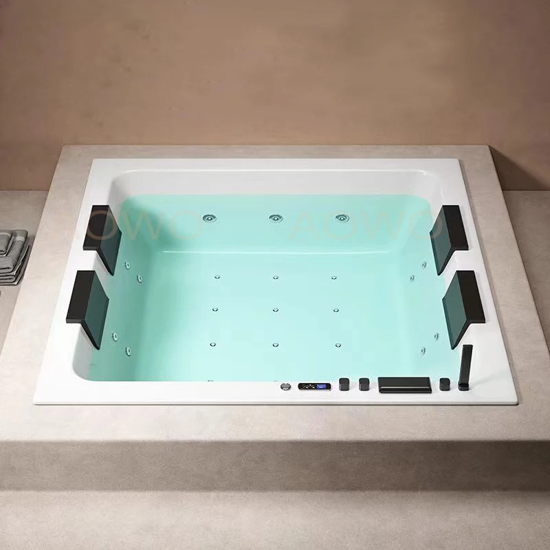AOWO Flat Bottom 4 Person Jacuzzis Hot Tube Hydrotherapy