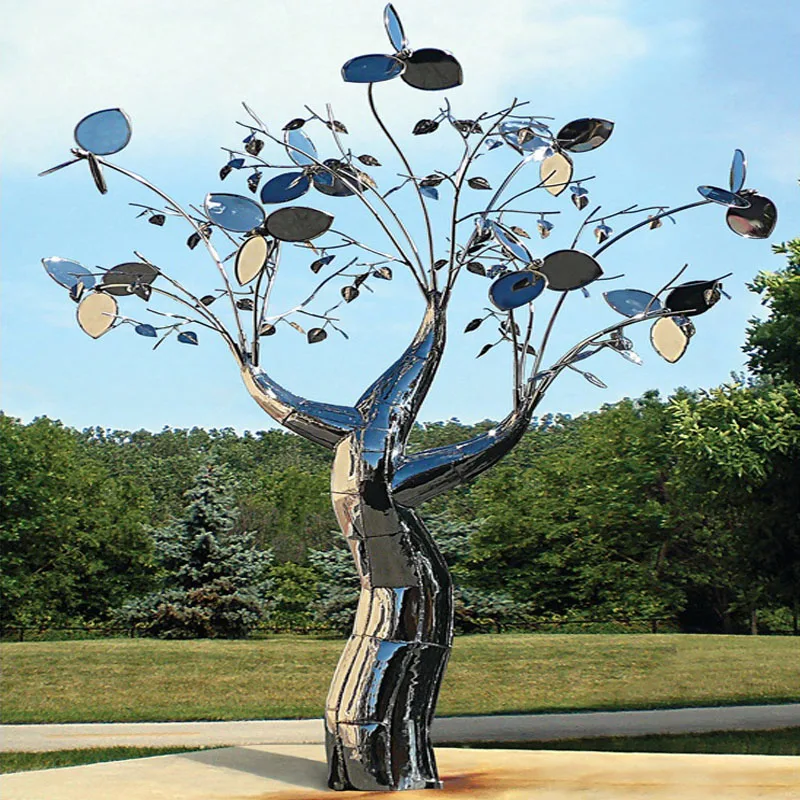 Popular Modern Style Outdoor Metal Plant Decorated Stainless Steel Tree ...