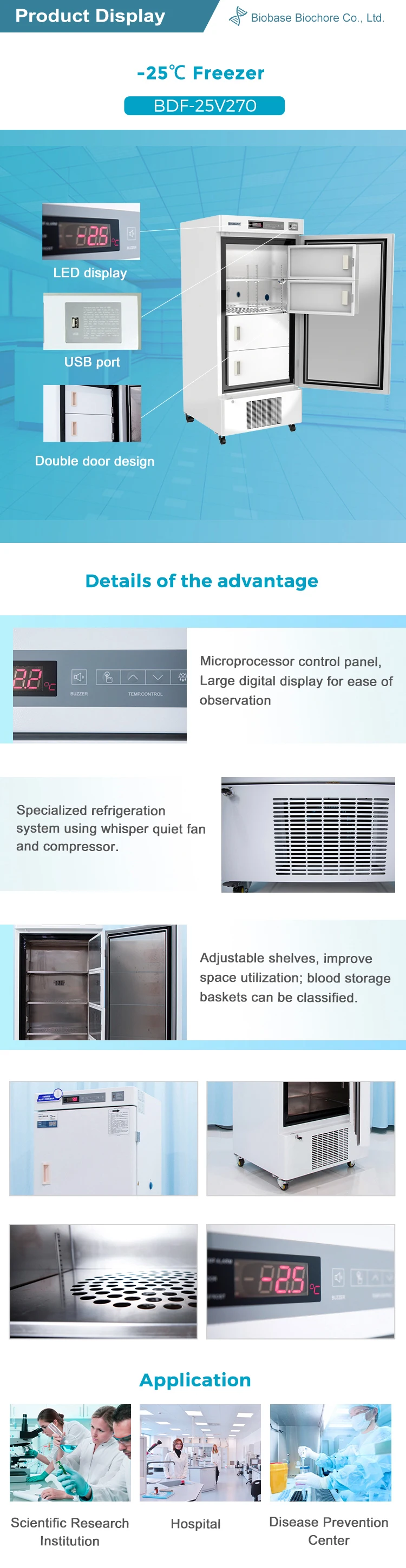 Biobase -25 Degree Freezer Vaccines Model Bdf-25v270 Use For Laboratory ...