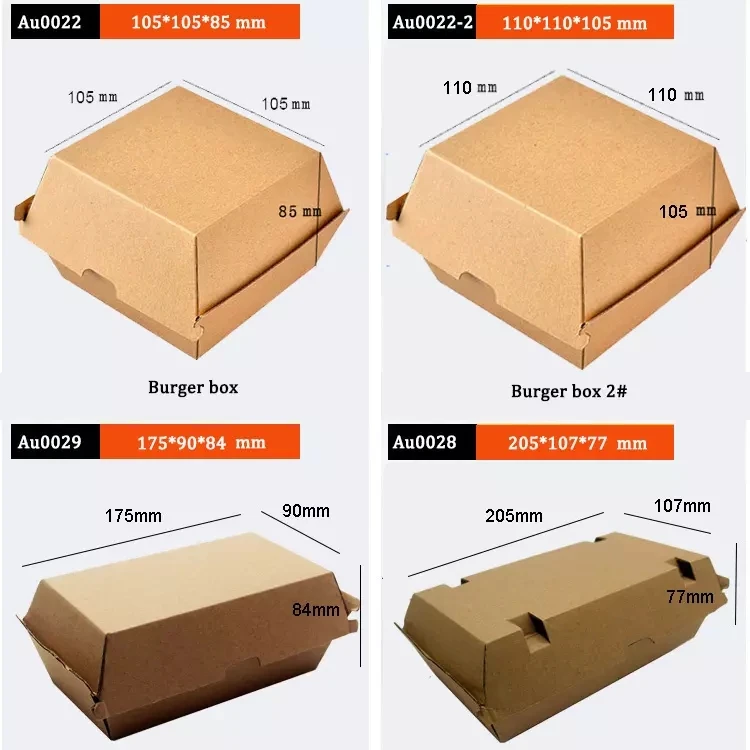 Takeaway Burger Box Packaging Corrugated Custom Printed Food Hamburger ...
