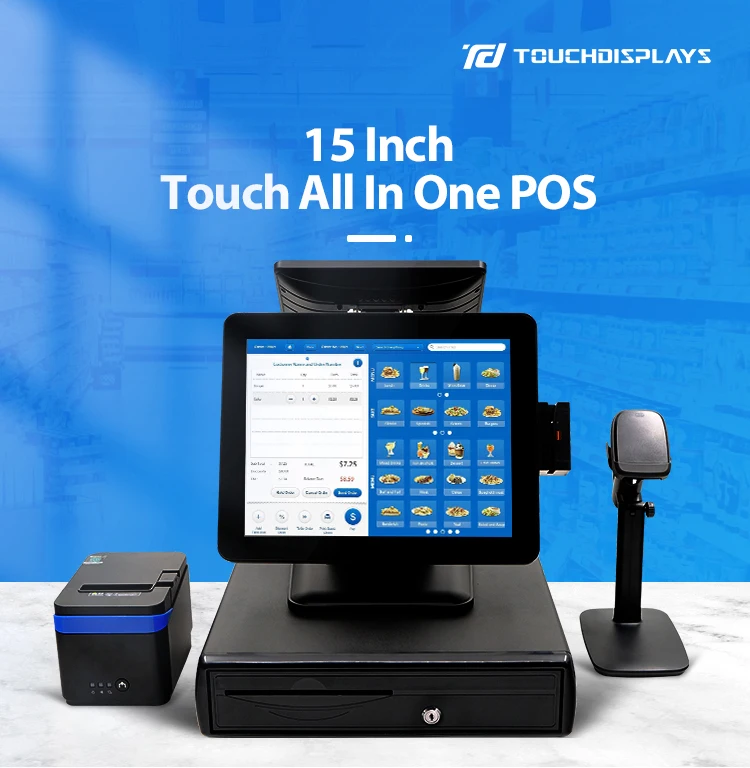 Touchdisplays 15 Inch Checkout Counter Pos Terminal Pos Machine Credit ...