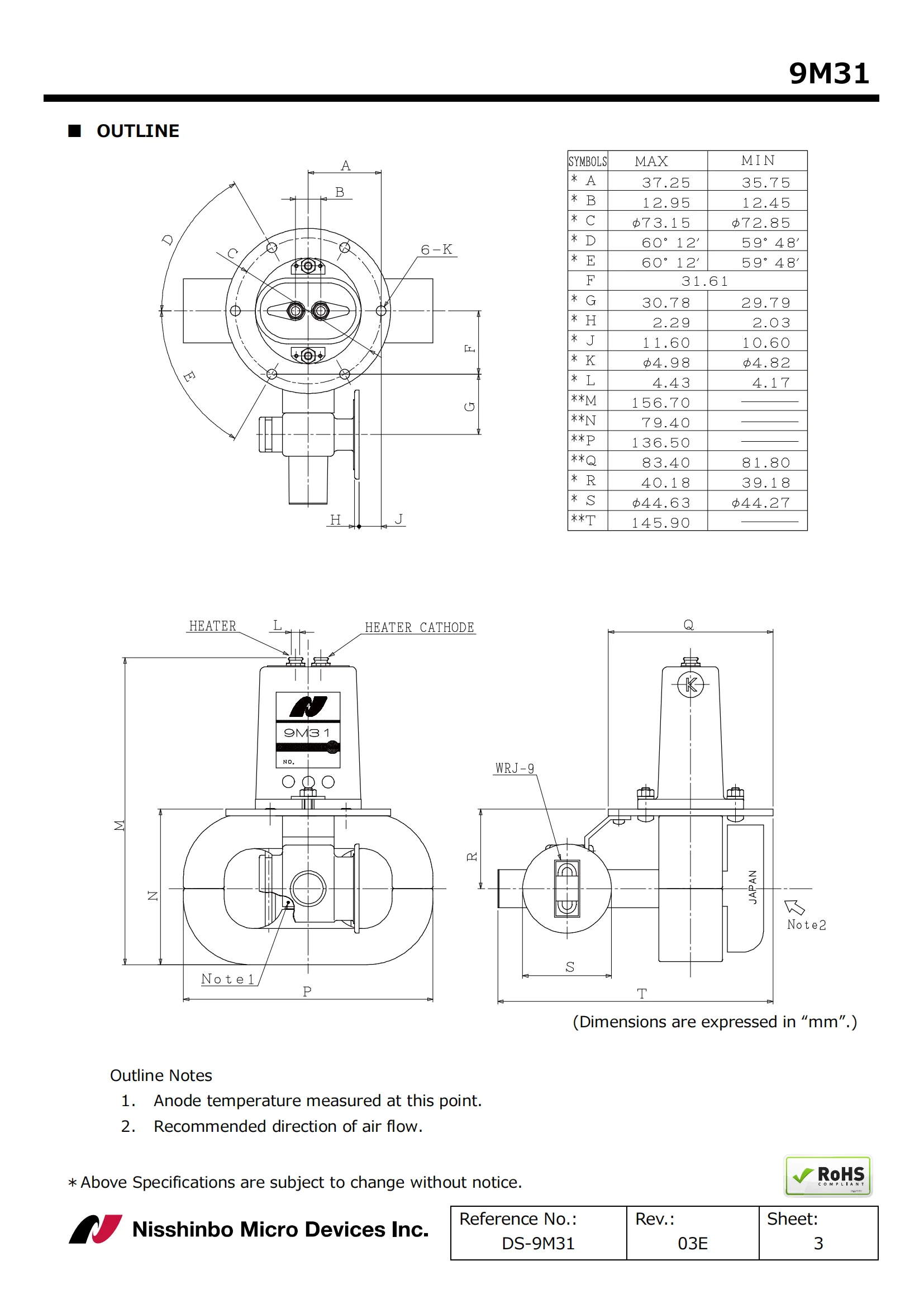 Magnetron 9M31 for X-Band 50kw Radar - Nisshinbo Micro Device