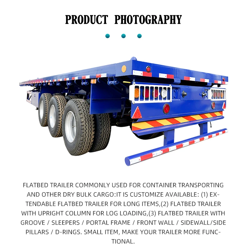 Luyi New Semi Trailer 40ft Container Chassis Semi Trailer New Flat Bed ...