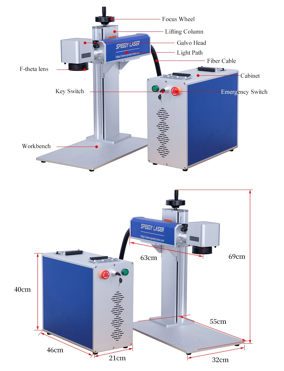 Speedy Laser SL-FM Fiber Laser Engraving Machine for Metal - 20W, 30W ...
