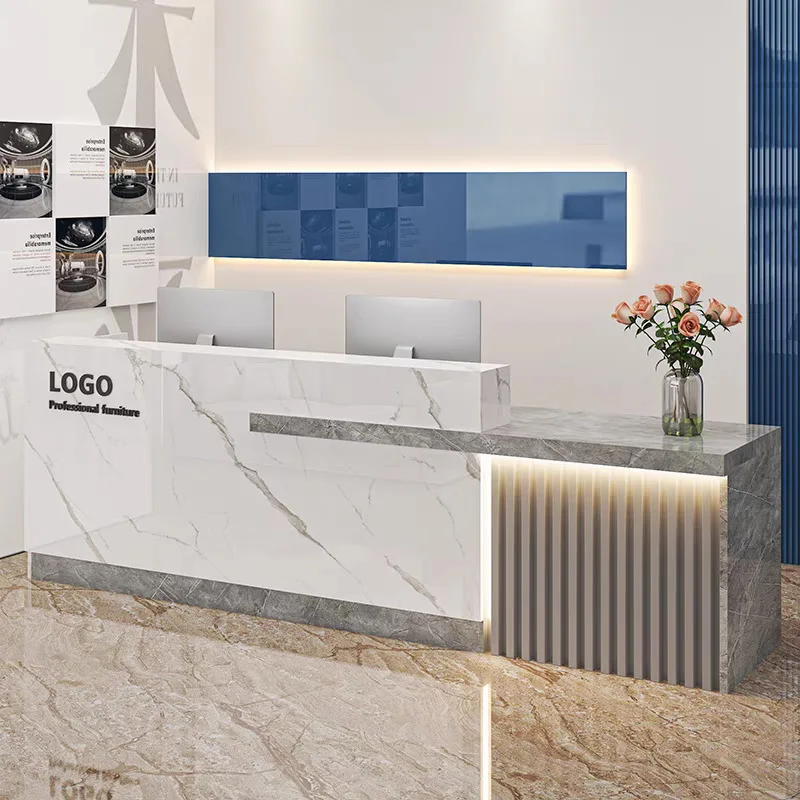 Simple Modern Company Paint Front Desk - Stylish & Functional