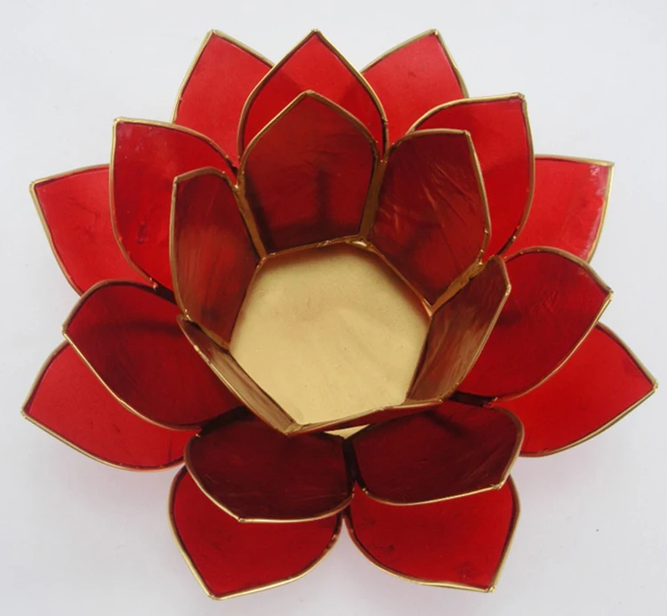 Handmade Capiz Lotus Candle Holders - Elegant Home Decor