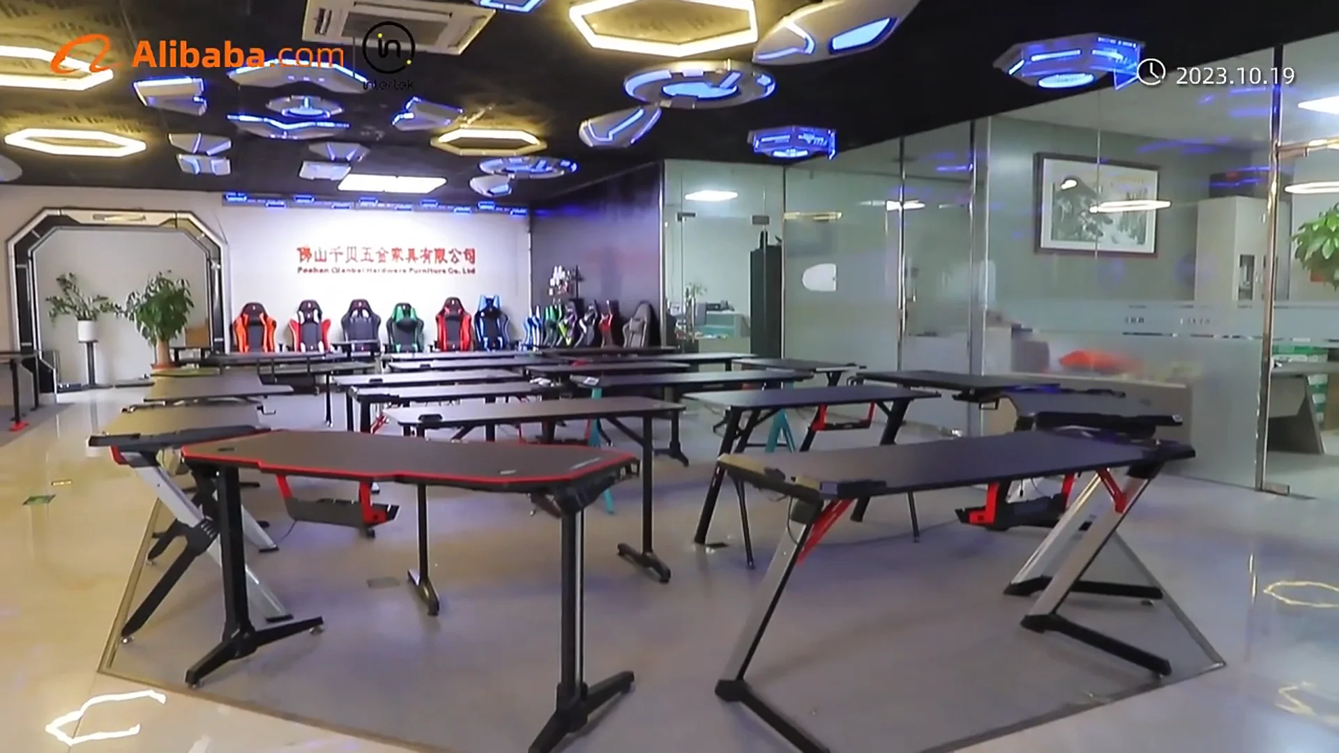 Gaming Desk Metal Frame Gaming Desk Full Monitor Stand With Keyboard ...