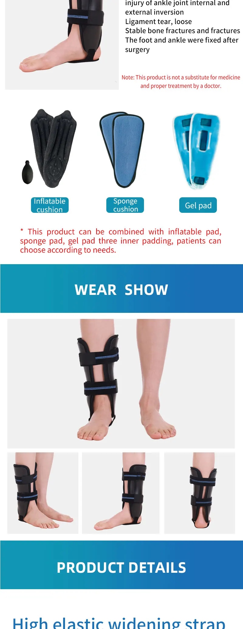 Adjustable Pneumatic Ankle Splint - Aircast Ankle Brace