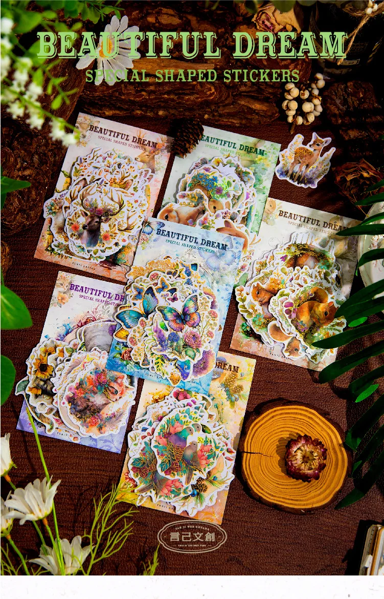 30 Pieces/pack Stickers Beautiful Dream Series Vintage Flowers And ...