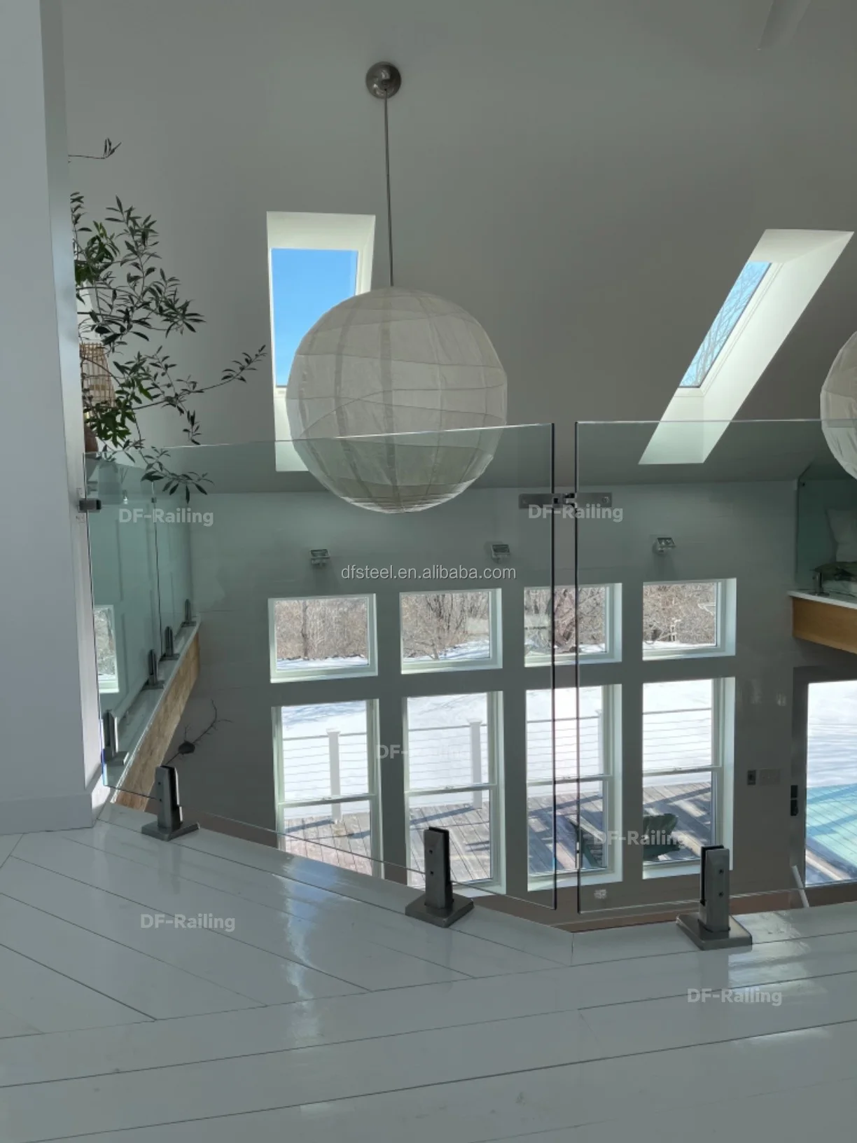 Df Tinted Glass Balustrade Railing Black Spigot Top Rail Gold U Channel ...