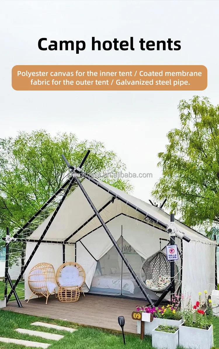 5*7m Luxury Outdoor Glamping Tents PVC Four-Season Waterproof Tube Type ...