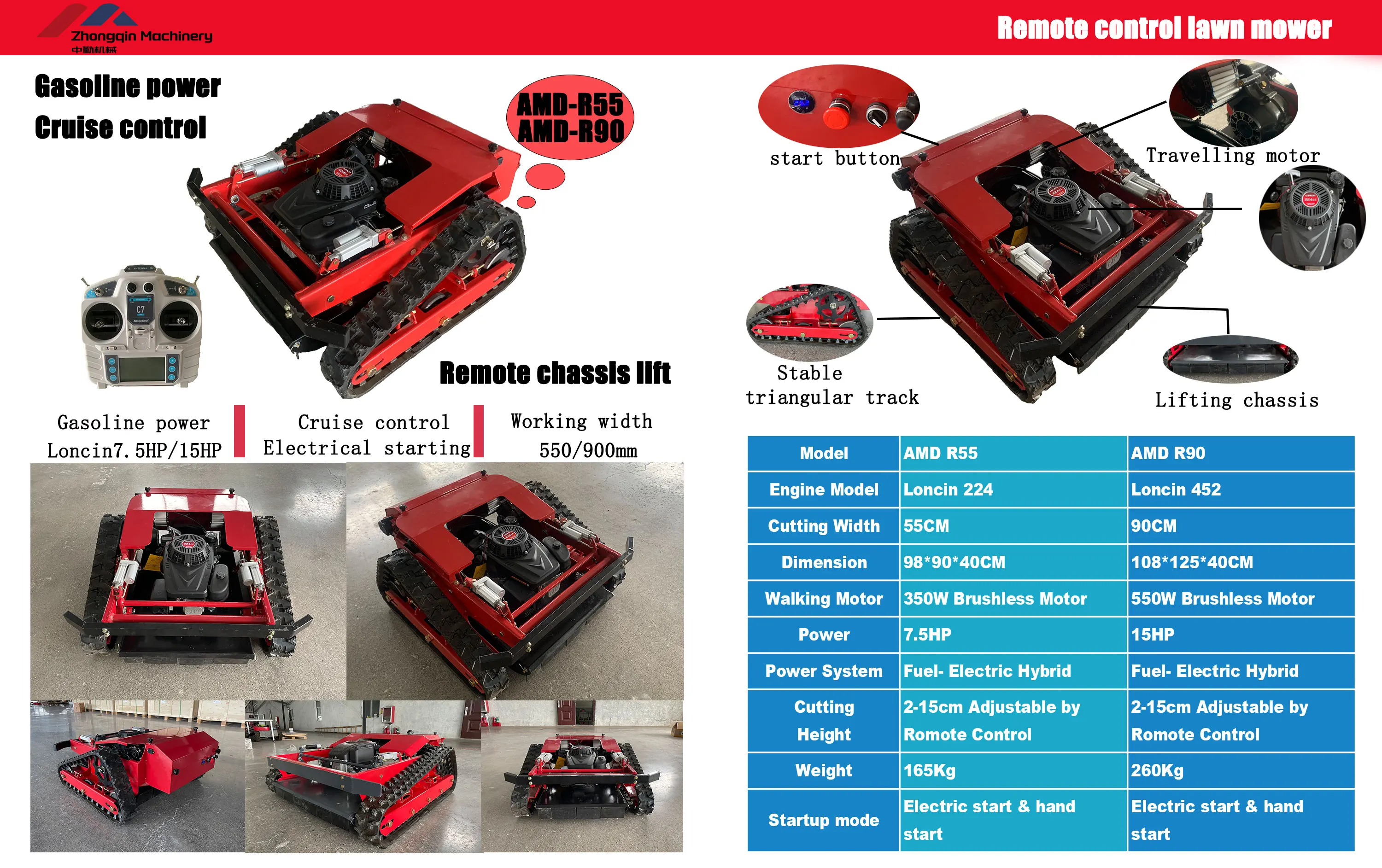 Electric Crawler Bush Cutter AI Robot Lawn Mower for Home Use