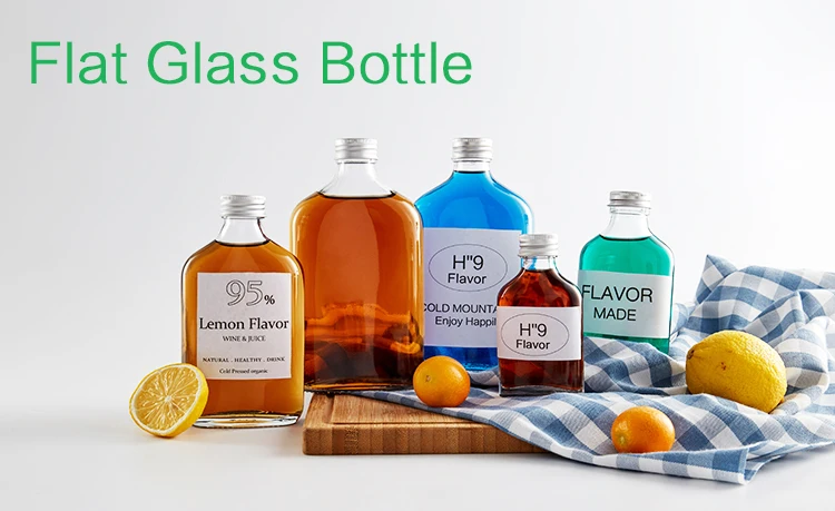 100ml 200ml 250ml 350ml Clear Mini Liquor Vodka Glass Bottle Flask ...