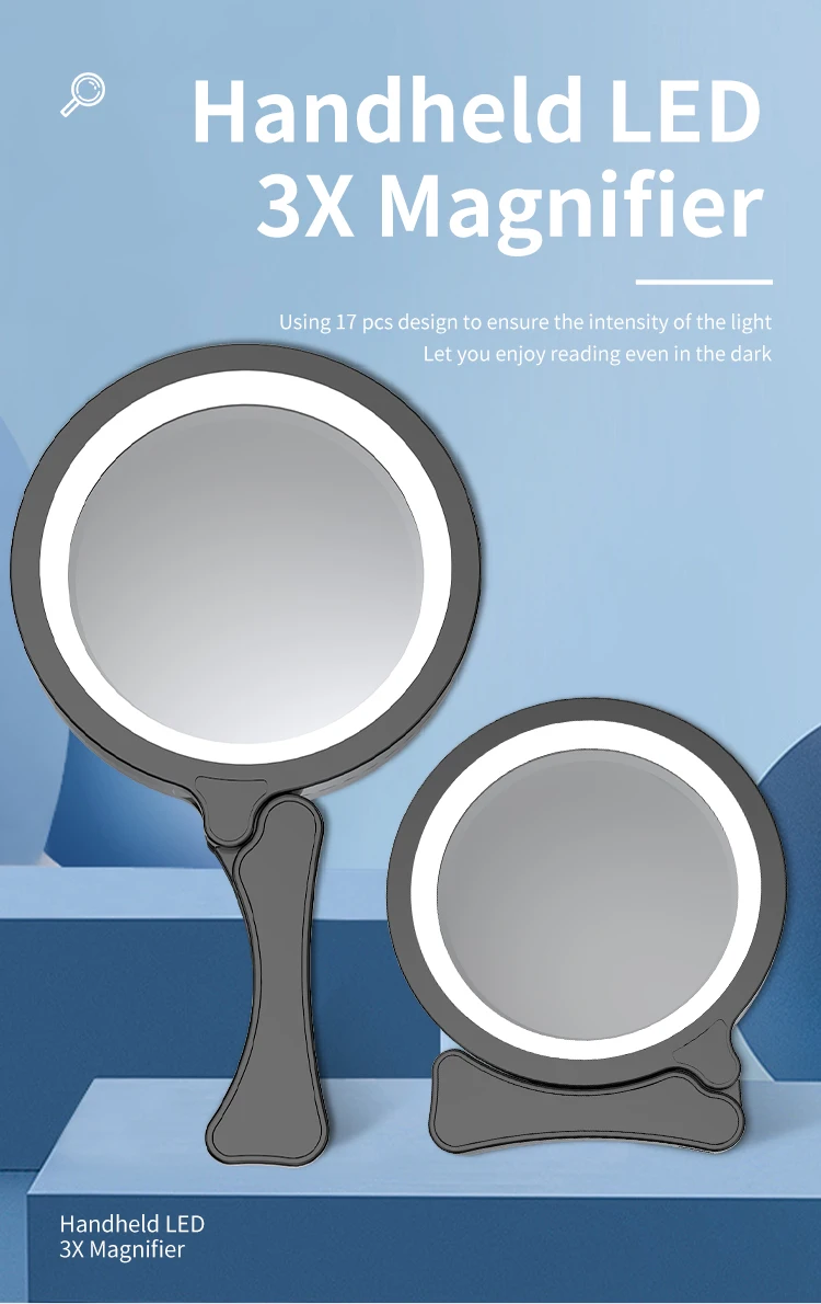 Magnifier With 17 Led Light,3-compartment 6-compartment Reading ...