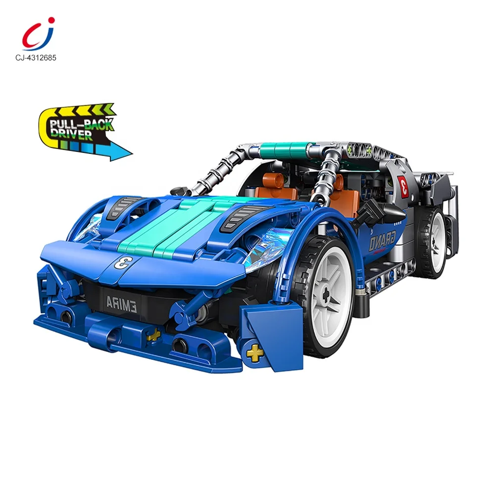Chengji bricks sport car play set educational diy assembly pull back ...