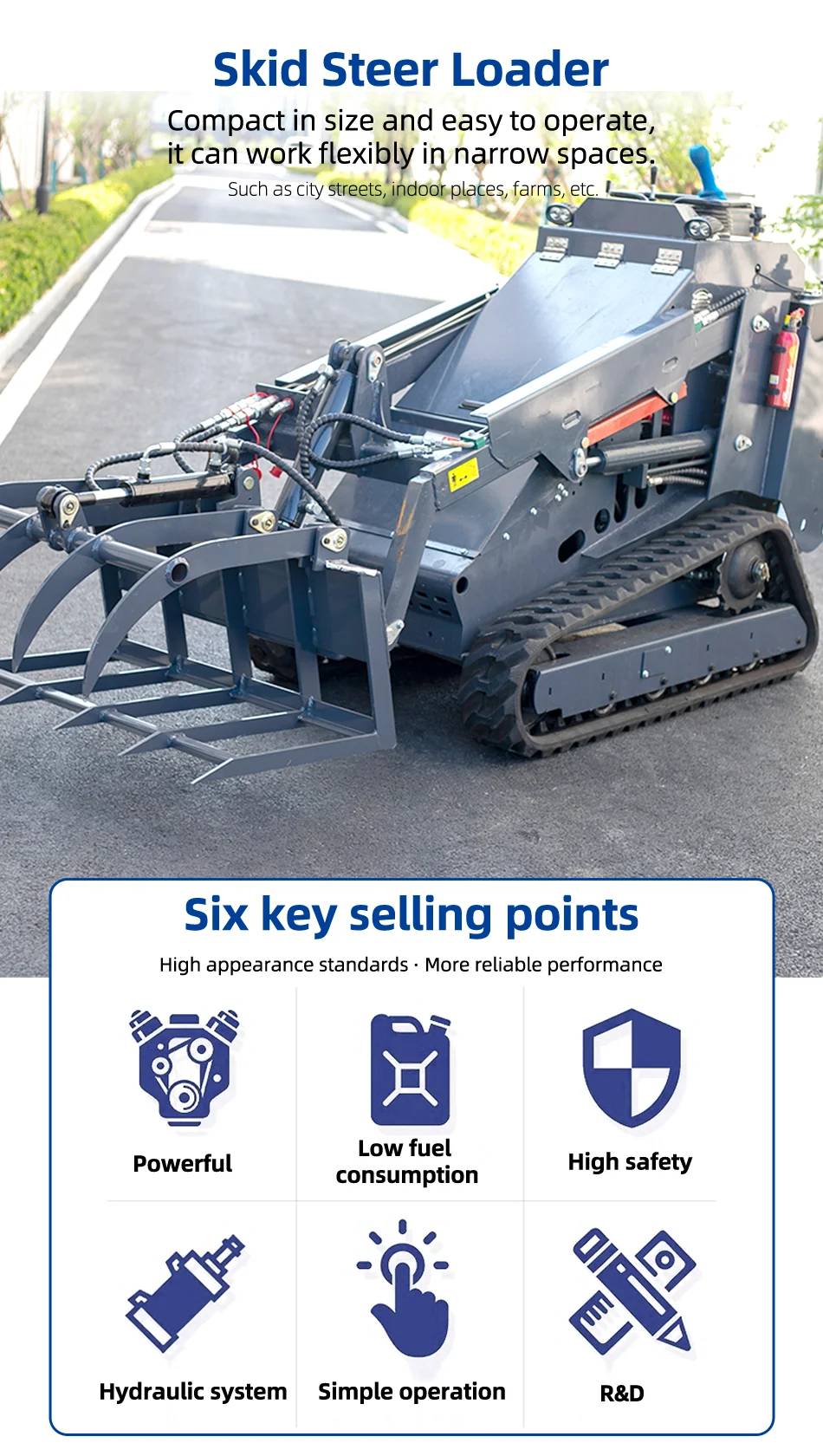 Customizable T750 Skid Steer Loader Mini Hydraulic Front End Loader ...