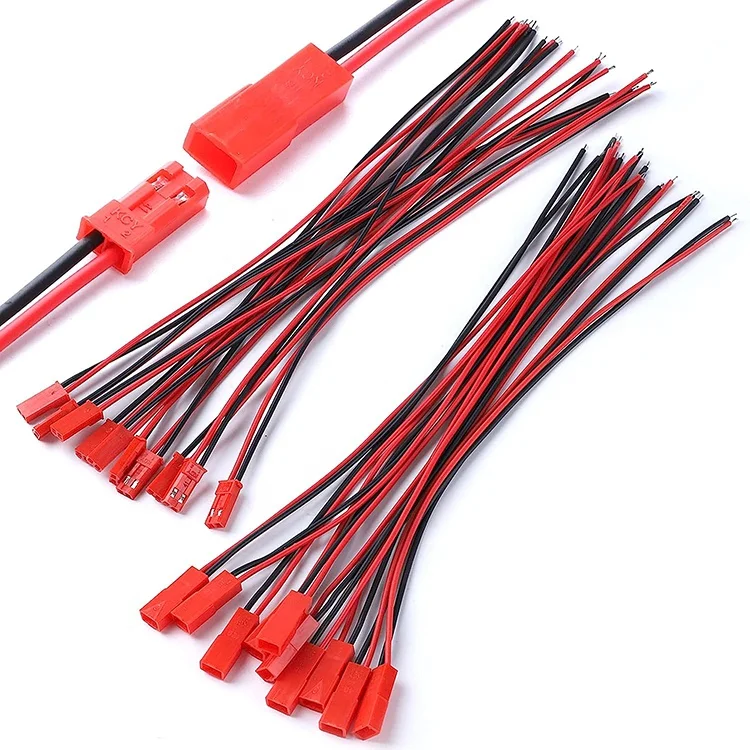 22AWG Male Female 2 PIN JST SYP RCY Plug Connector to Bare End Pigtail Wire Lead Cable Harness ...