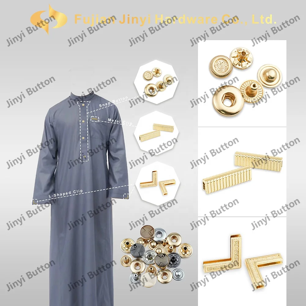 Jinyi Factory Customized Logo Muslim Clothes Kurta Accessoires Metal ...