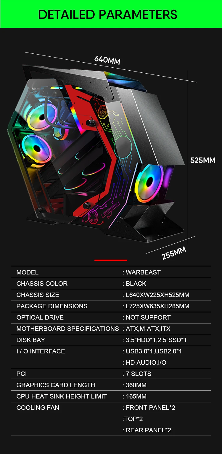 Production Custom Branded Low End Chasis Gaming Computer Casing Rgb Atx ...