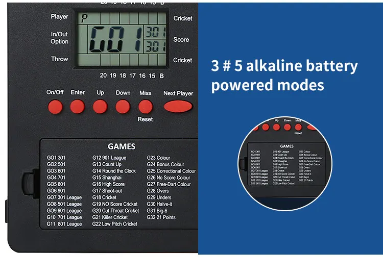 Wall Mounting Digital Dart Scorer Standing Feet Integrated Touch Scorer ...