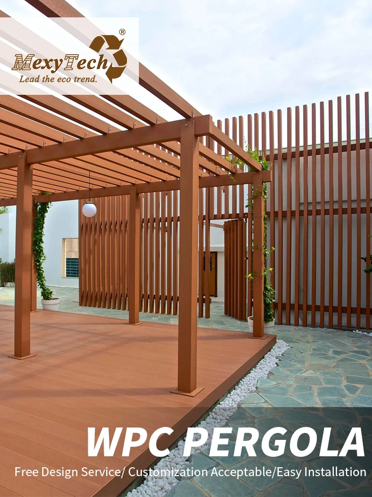 Pergola Wpc Wood Pergola Design Metal Balcony Wood Material Ant-uv ...