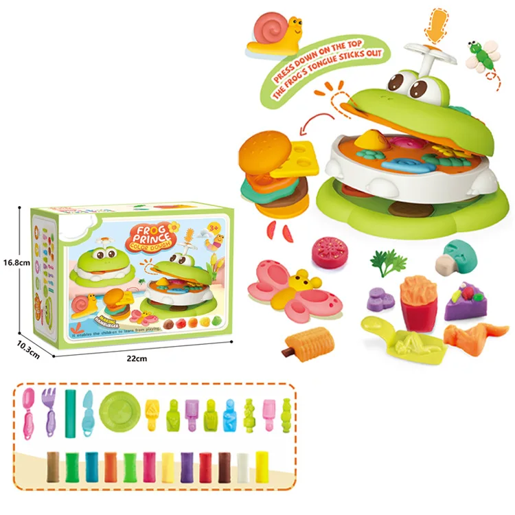Color Clay Burger Machine Diy Modeling Play Dough Kids Play Game Toy ...