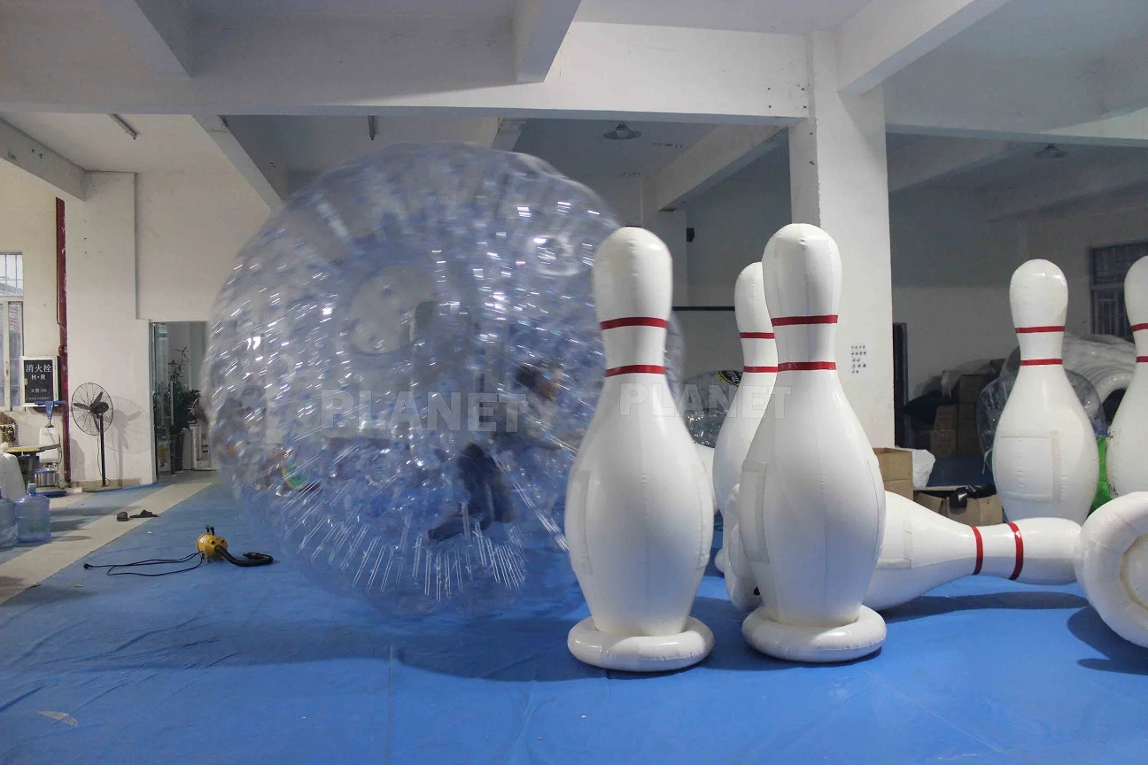 Outdoor Crazy Grounder Games Inflatable Human Bowling Pin Ball Set Up ...