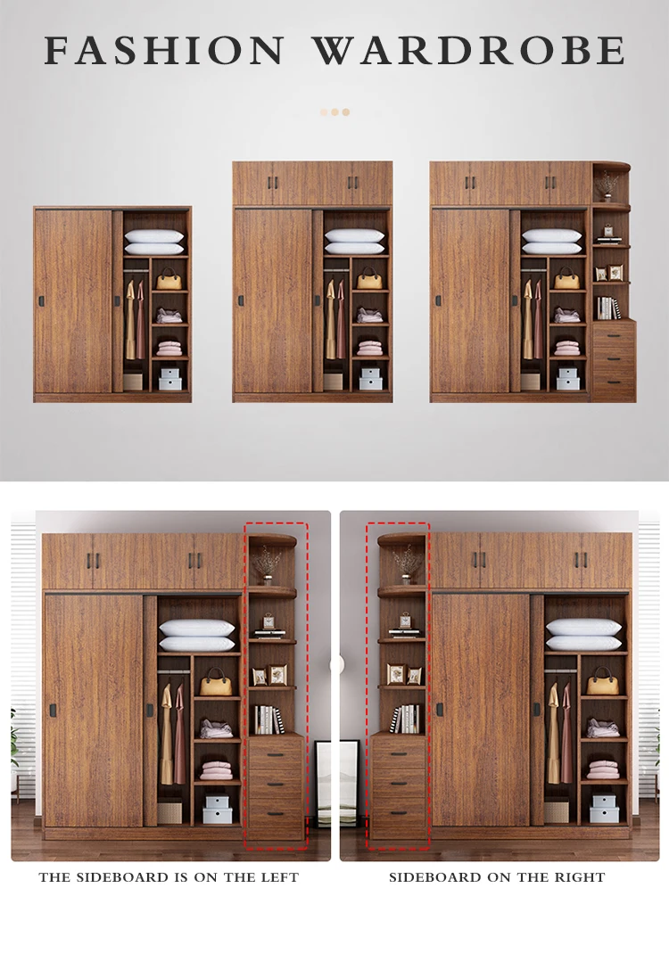 Sliding Door Storage Closet French Madera Detachable Foldable Wardrobe ...