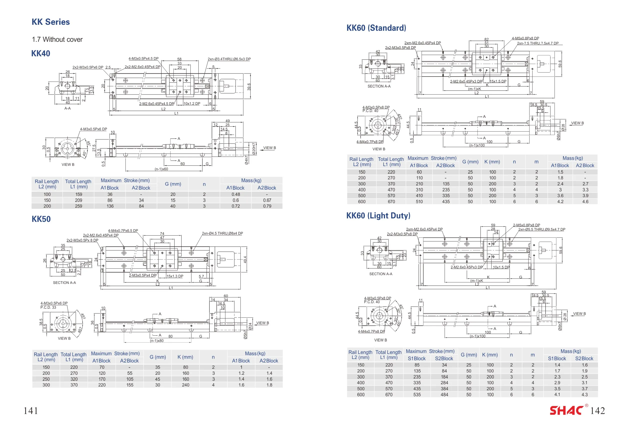 Single Axis Robot KK60C-500A1-F0 with Linear Rail - SHAC