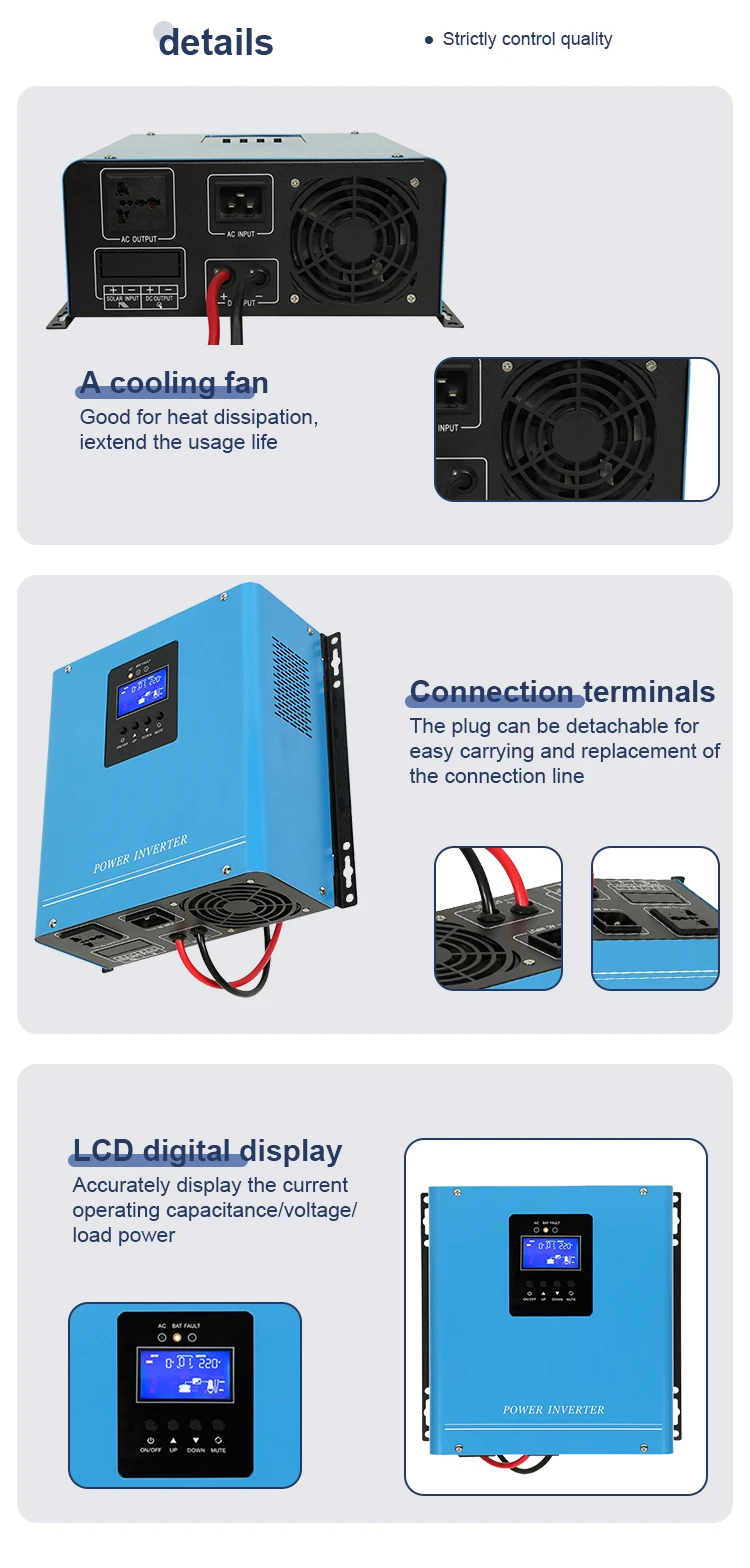 700va 12v 6kg Pure Sine Wave Hybrid Inverter Micro Inverter Solar ...