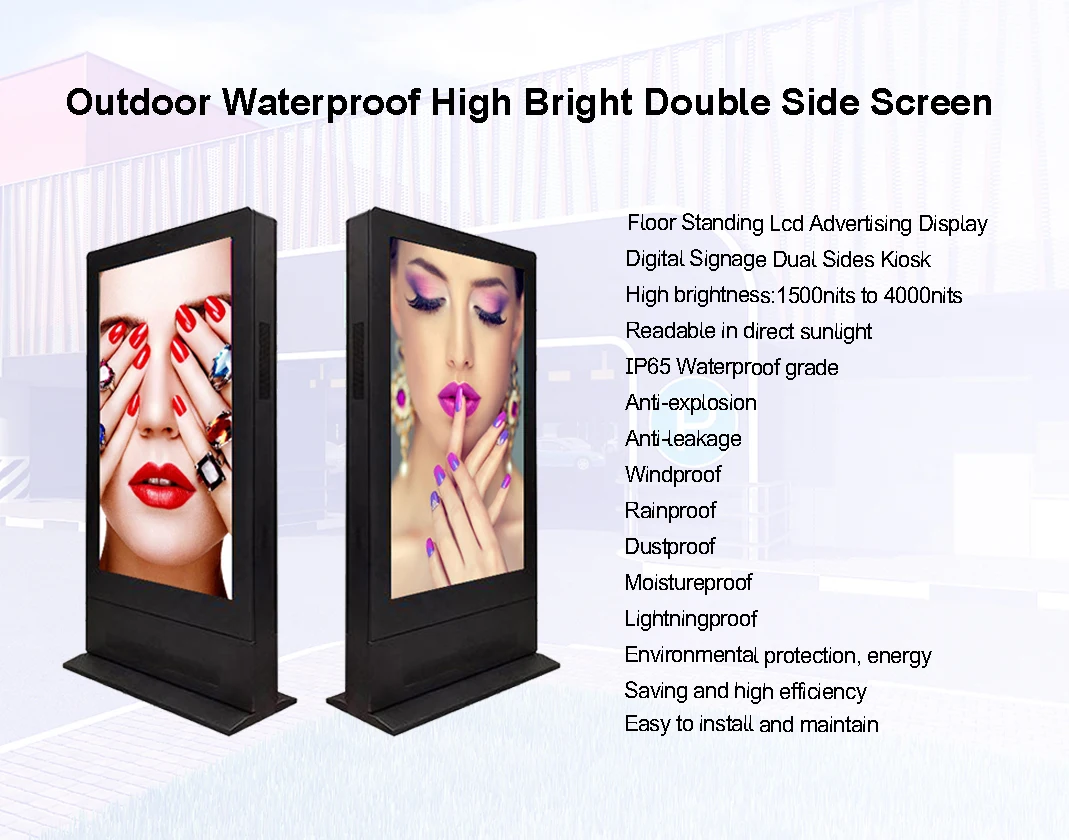 Outdoor Totem Kiosk - 75 Inch Dual Screen Digital Signage