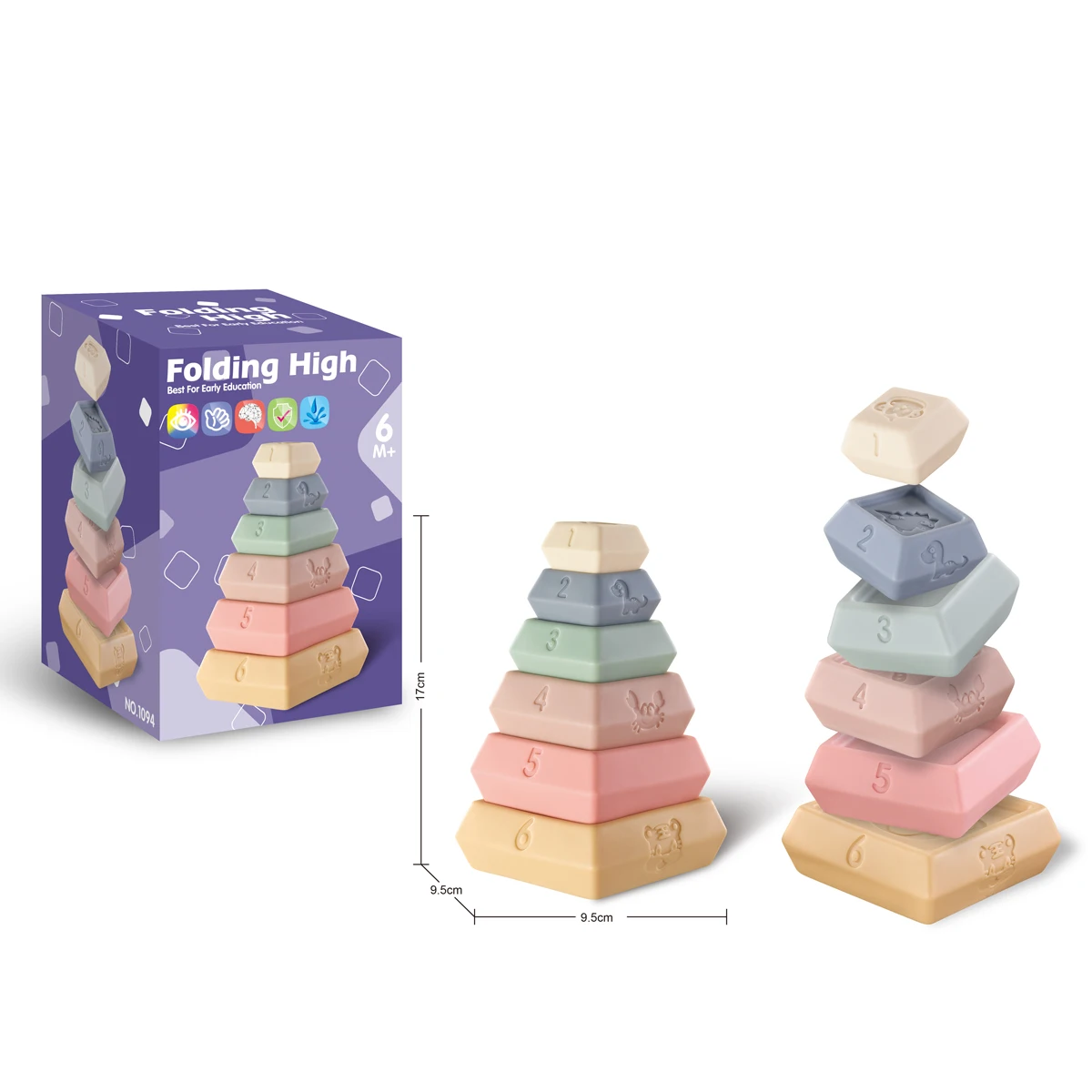 Toy Stacking Kids Montessori Educational Stacking Baby Toys BPA Free ...