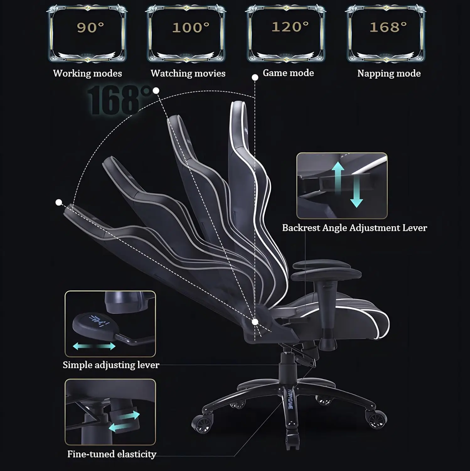 Factory Heavy Duty Gaming Chair Foldable Material Commercial Gamer ...