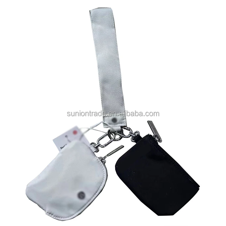 Lulu Lemon Dual Pouch Wristlet Portable Mini Wallet Detachable Card ...