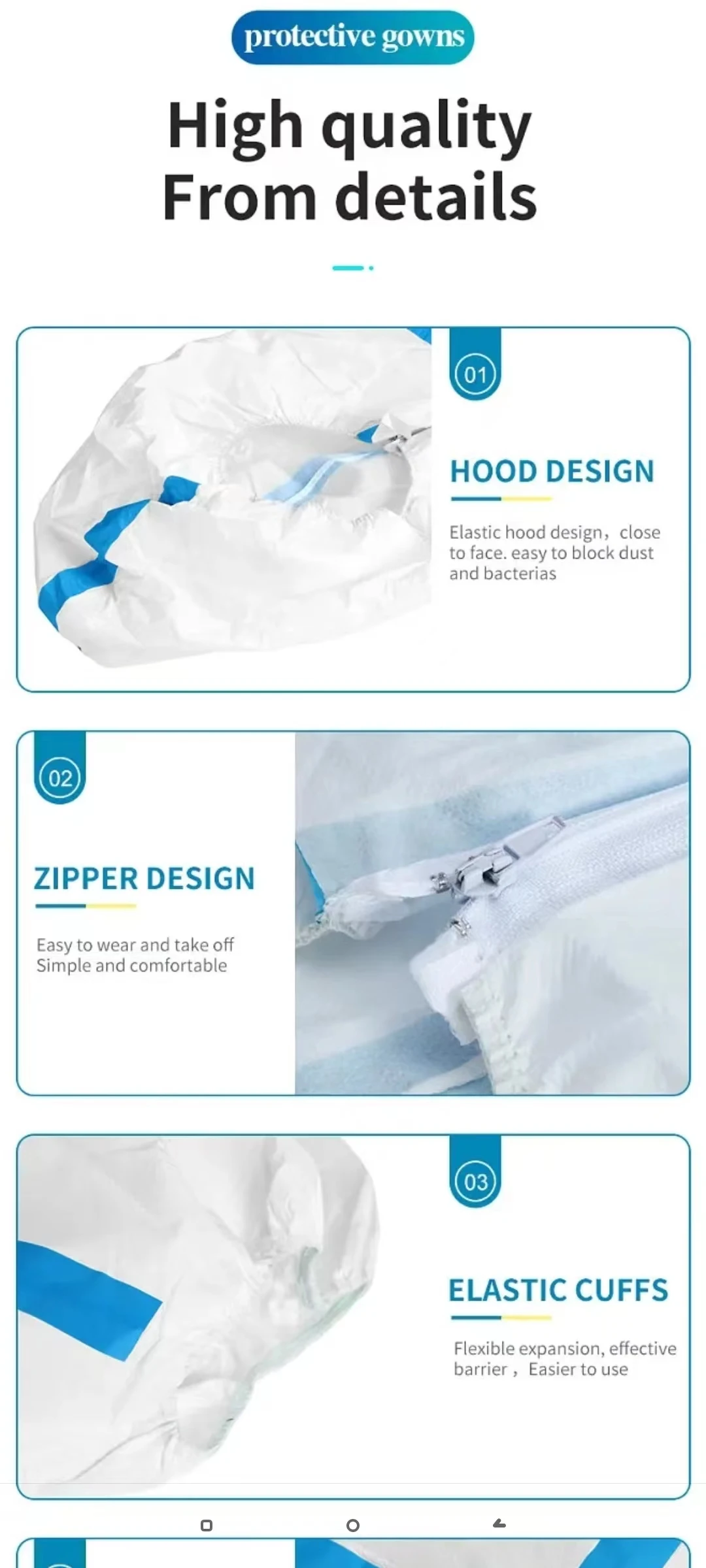 Wholesale Elastic Cuff Tyvek Disposable Coverall Suite Providing ...