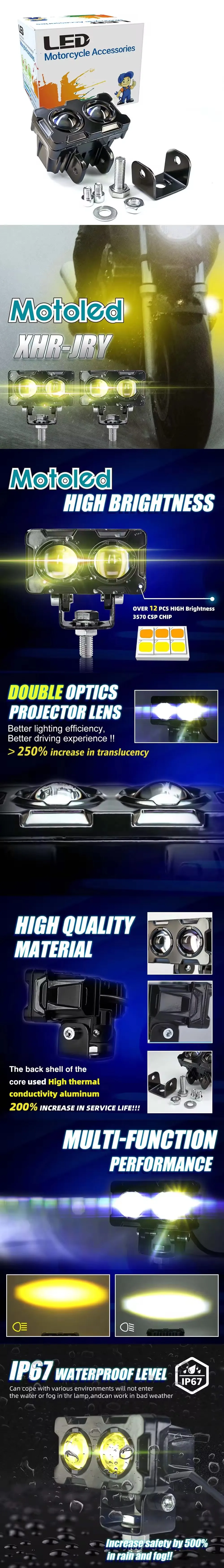 MOTOLED Exploradoras Para Moto Luz Led Fog MIni Driving Light Bike ...