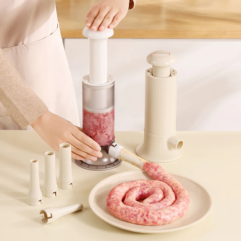 Handheld Sausage Filler Press Tool 4-size Tubes Stored In Handle Anti ...