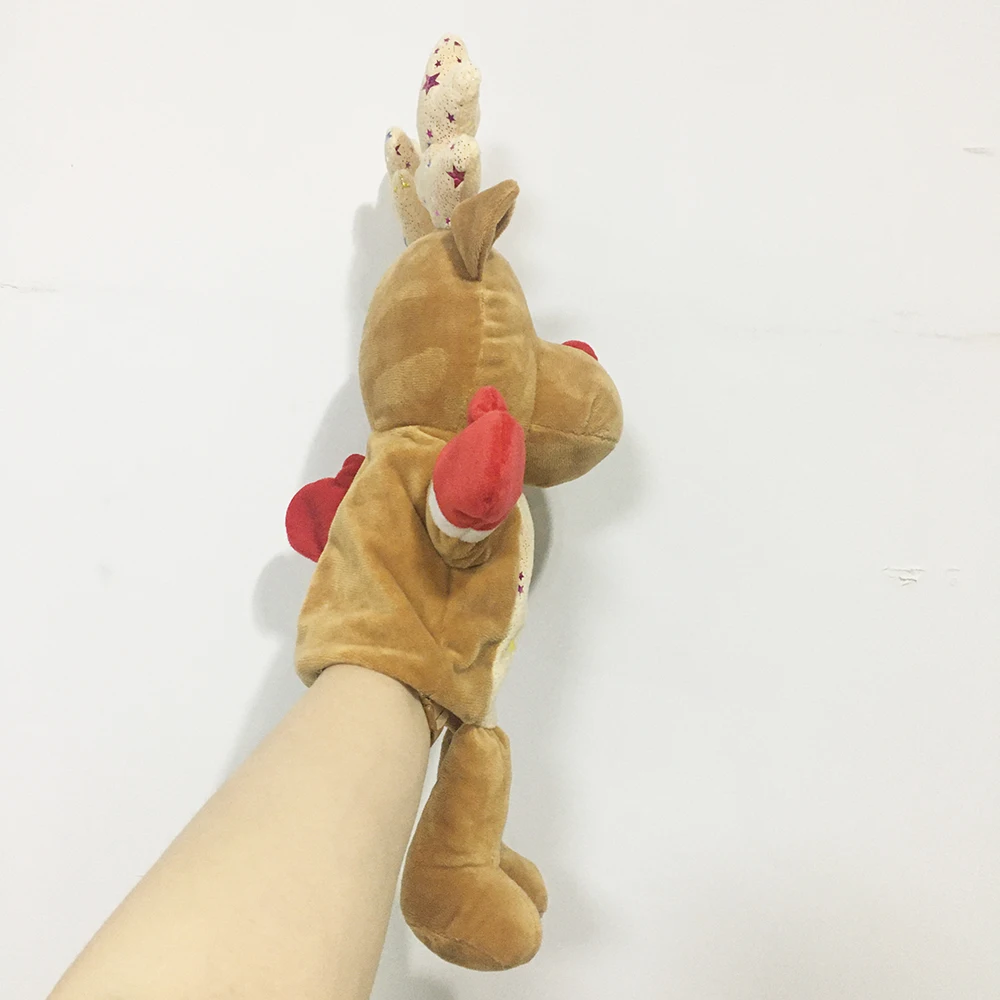 Custom Plush Christmas Toy Reindeer Hand Puppet For Kids - Buy Hand ...